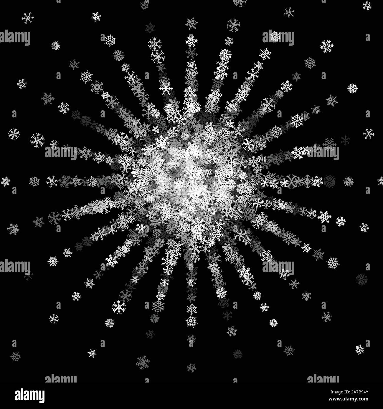 Snowfall with random snowflakes in the dark Stock Vector Image & Art ...