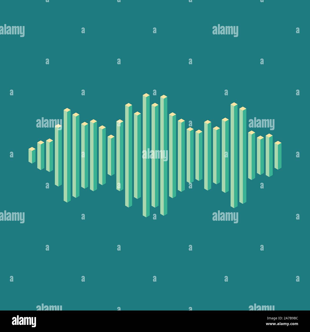 Flat isometric music wave icon made of peak lines Stock Vector Image ...