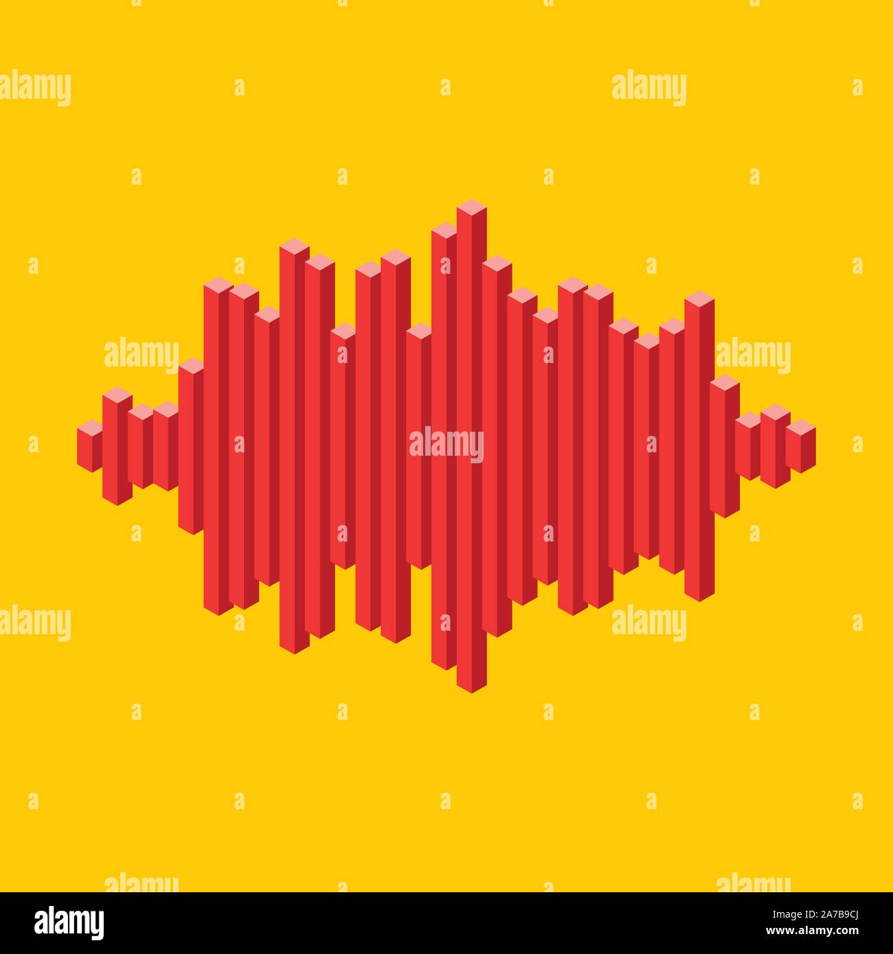 Flat isometric music wave icon made of peak lines Stock Vector Image ...