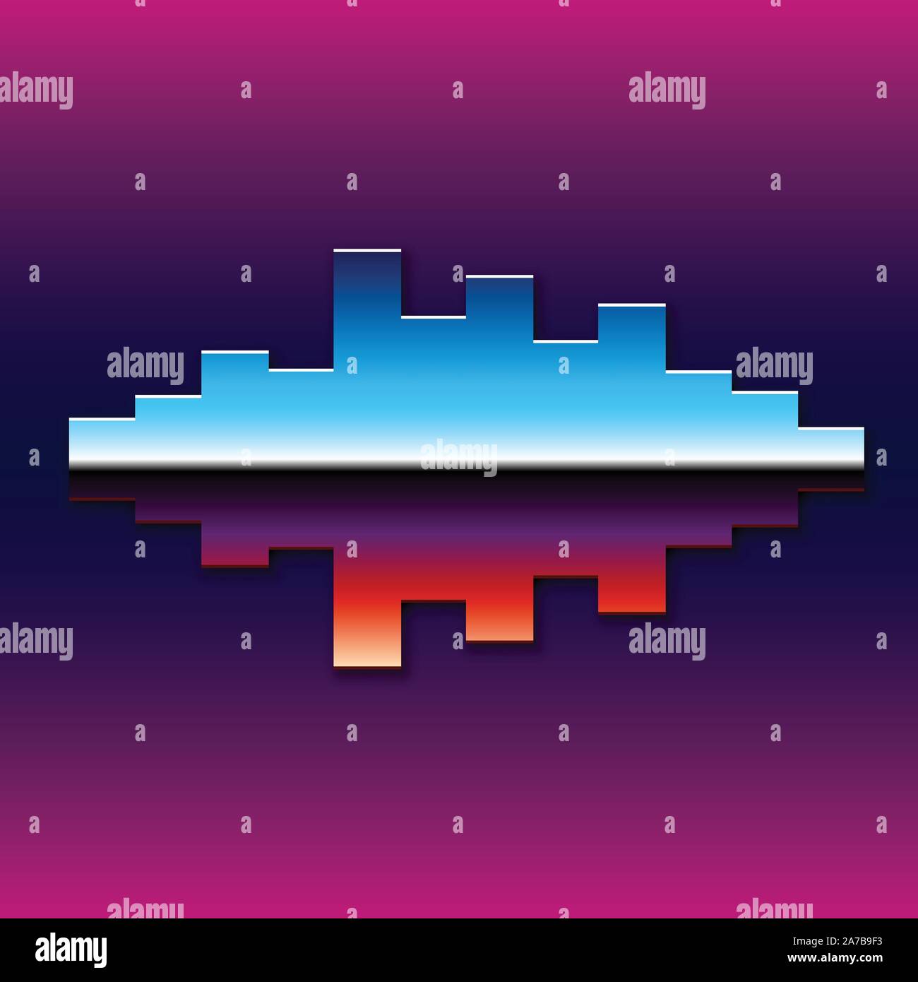 80s styled chrome sound wave Stock Vector Image & Art - Alamy