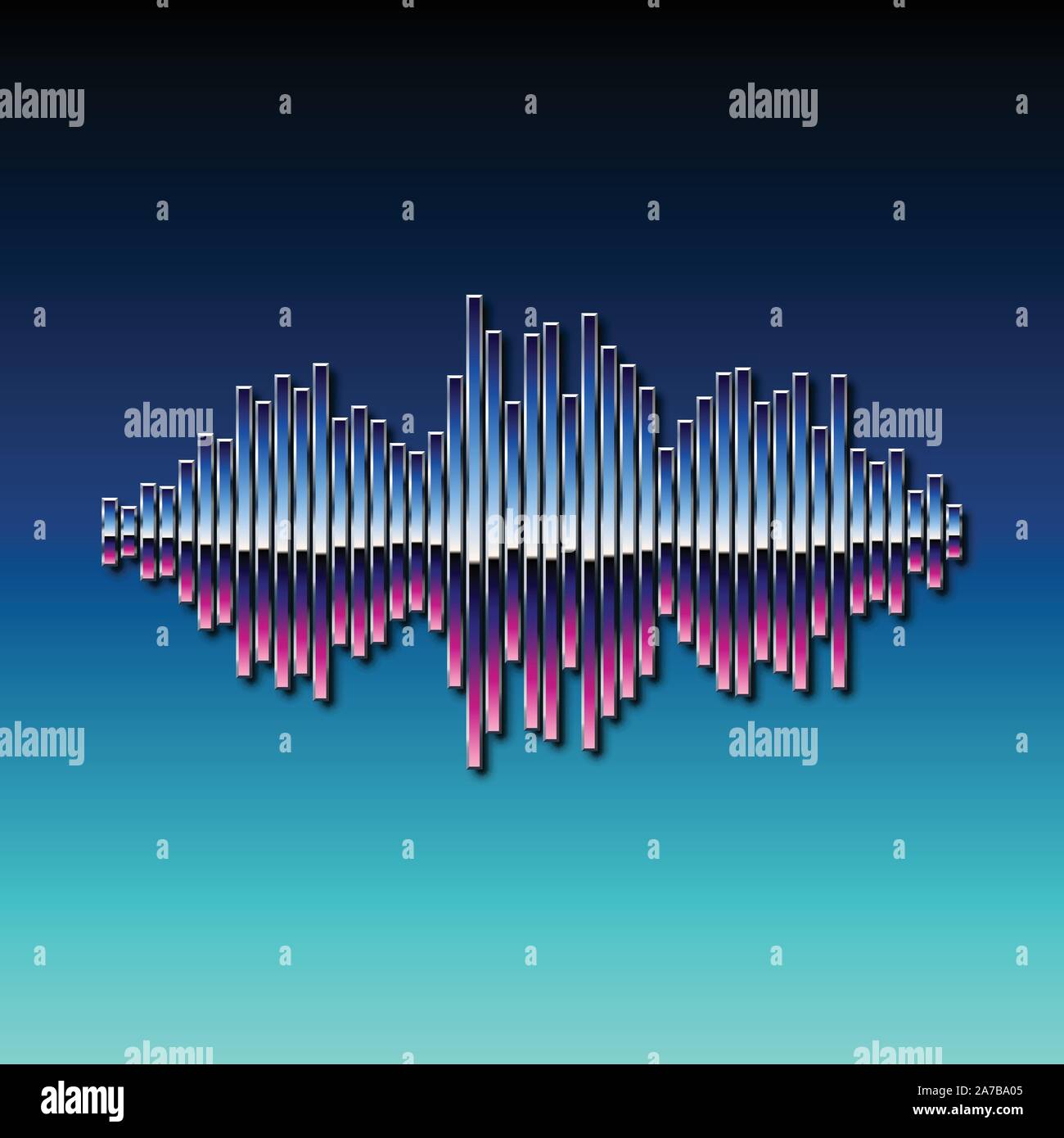 80s styled chrome sound wave Stock Vector Image & Art - Alamy