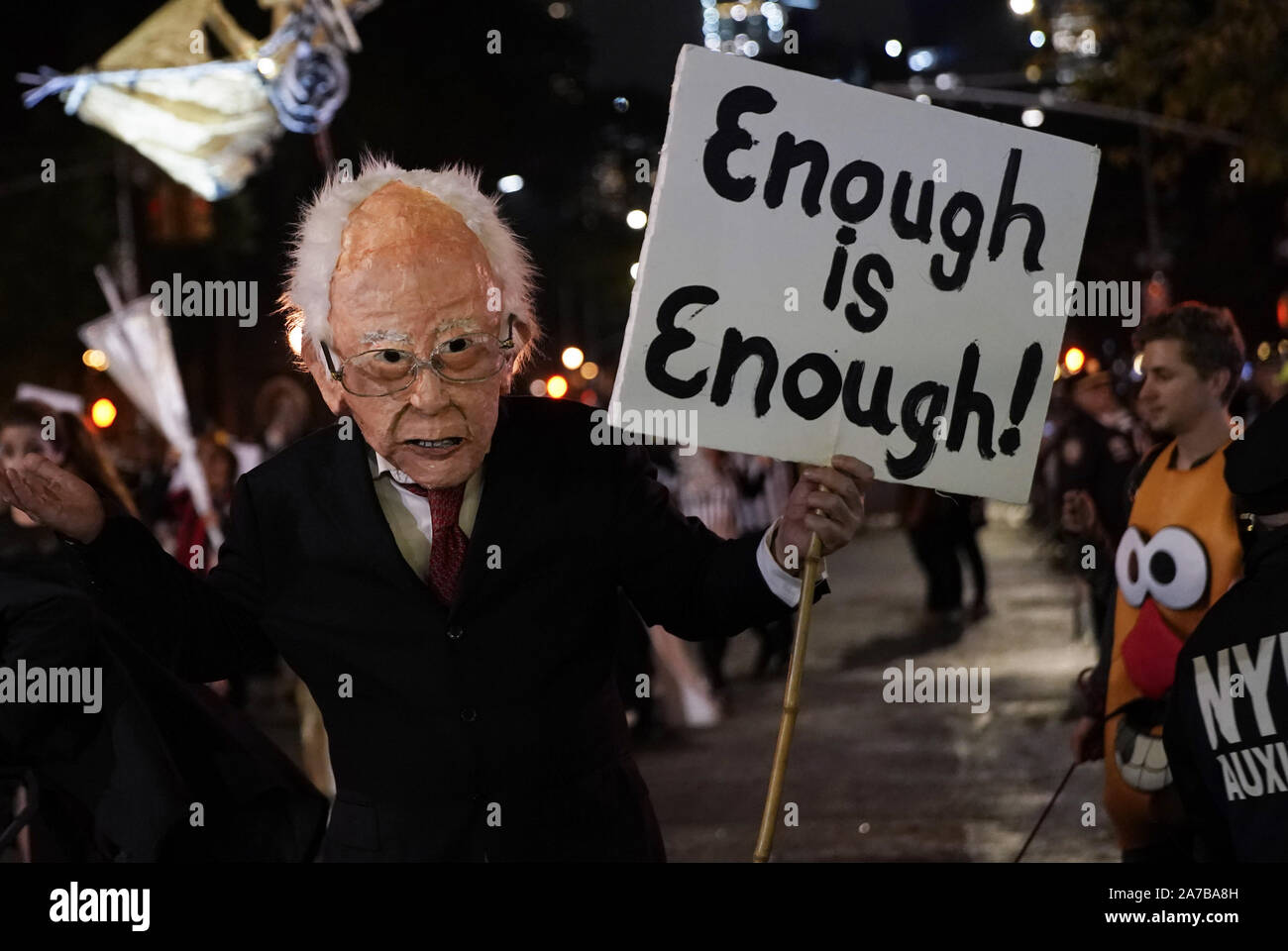 New York, United Stated. 31st Oct, 2019. A man dressed as Bernie ...