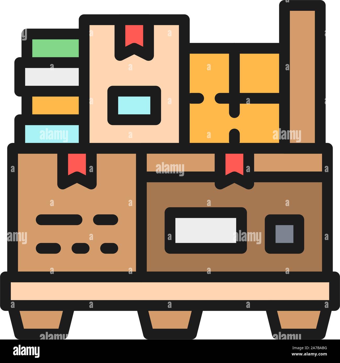 Flat boxes pallet cardboard Cut Out Stock Images & Pictures - Alamy