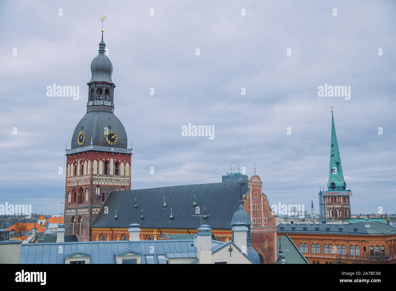 City Riga, Latvia Republic. Old city center and historic architecture ...