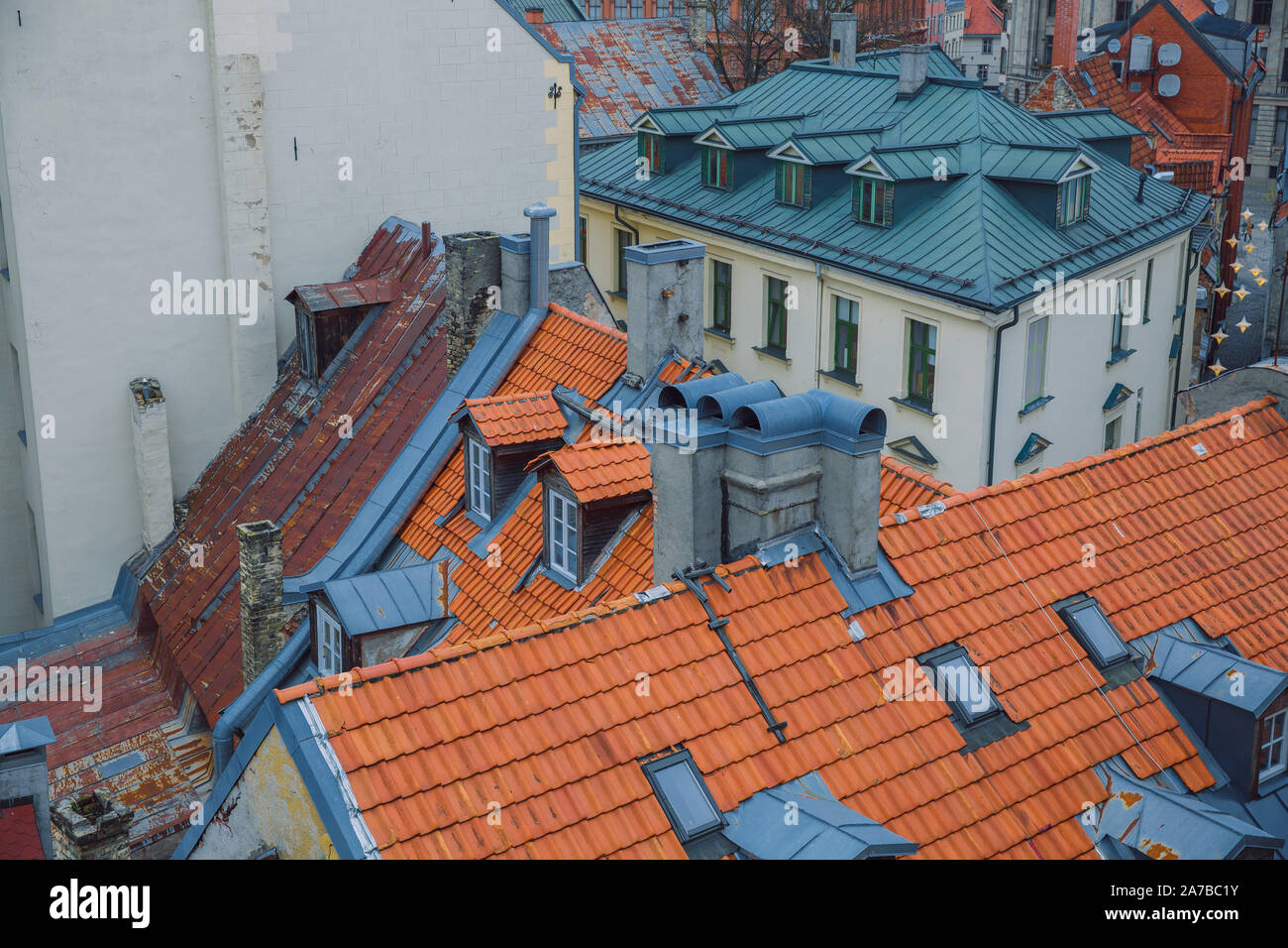 City Riga, Latvia Republic. Old city center and historic architecture ...