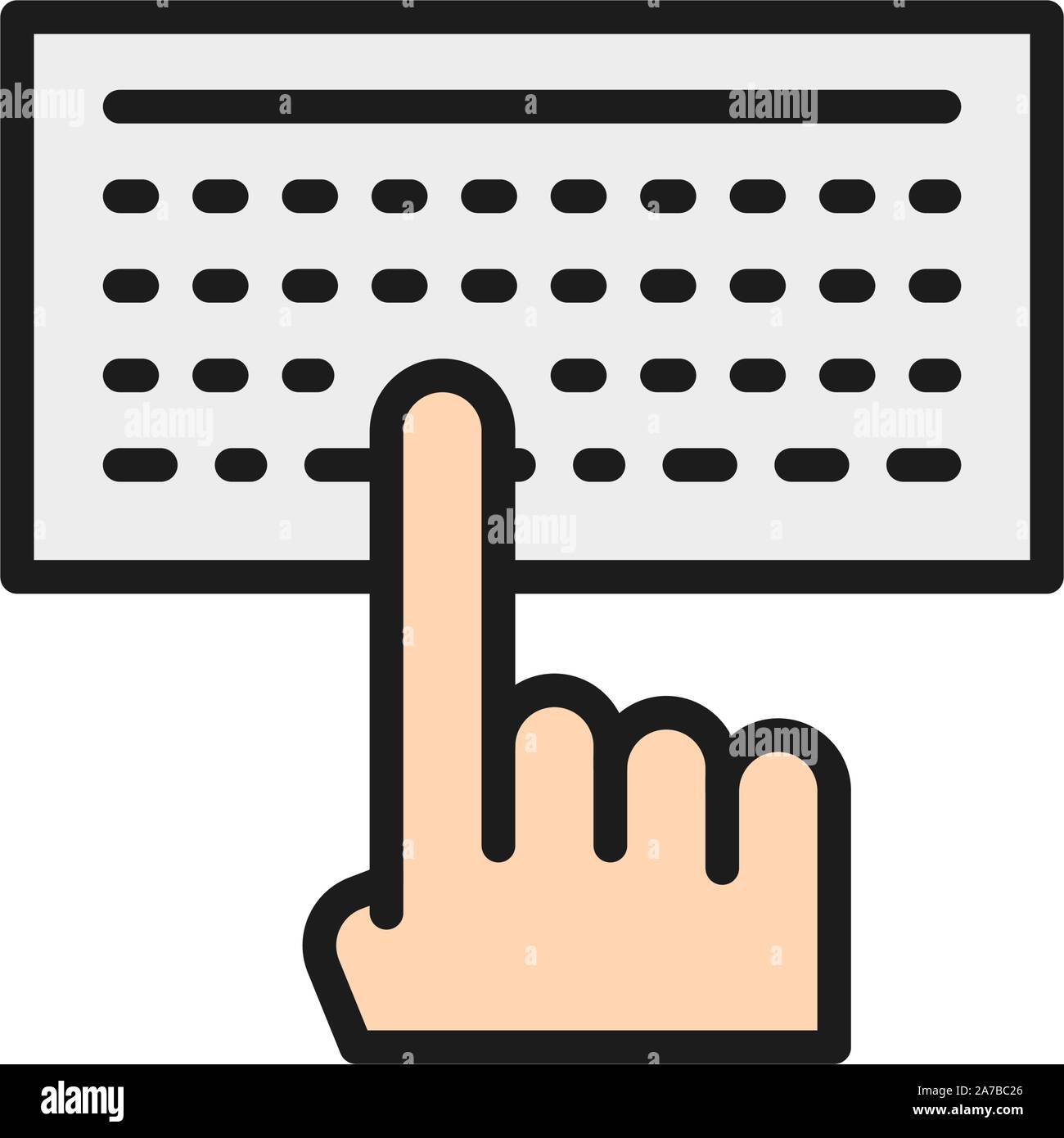 Man typing text on keyboard flat color icon Stock Vector Image & Art ...