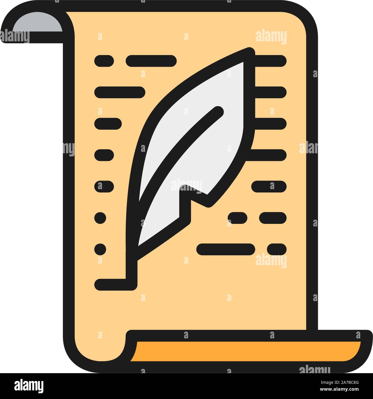 Letter, document, text, copywriting flat color icon Stock Vector Image ...