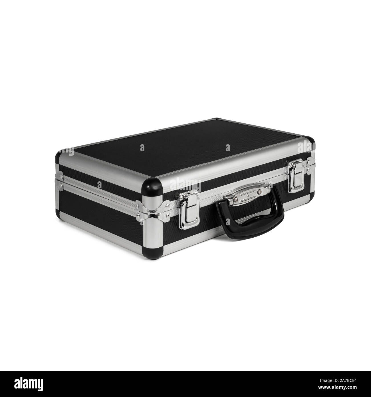 Closed Metal Briefcase Isolated on White Background (with clipping path ...