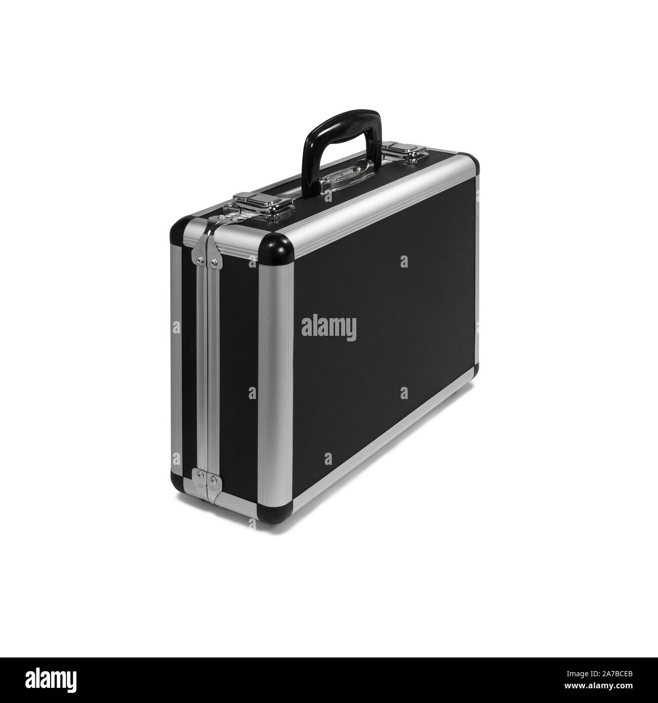 Closed Metal Briefcase Isolated on White Background (with clipping path ...