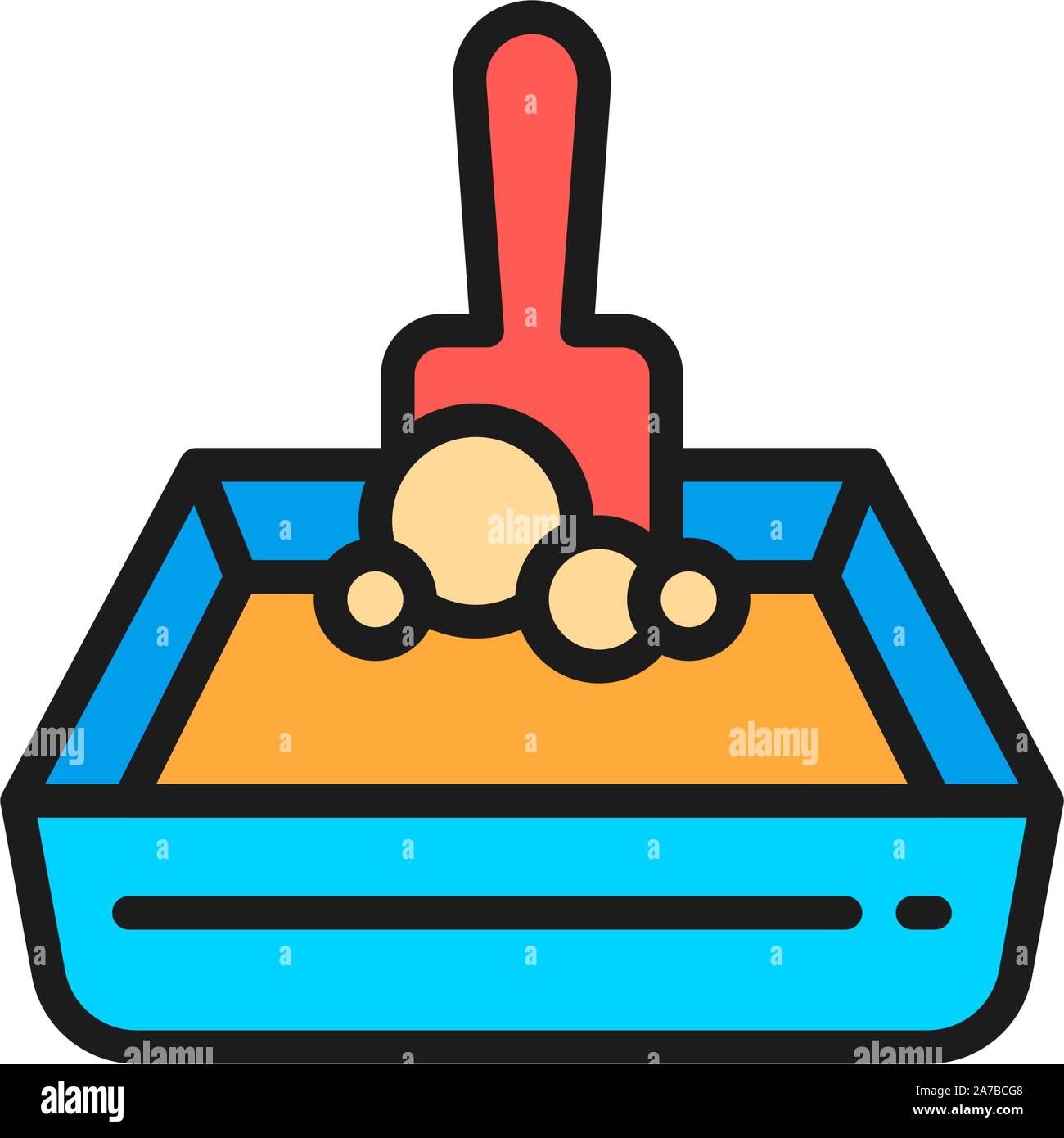 Sand tray and shovel flat color icon Stock Vector Image & Art - Alamy