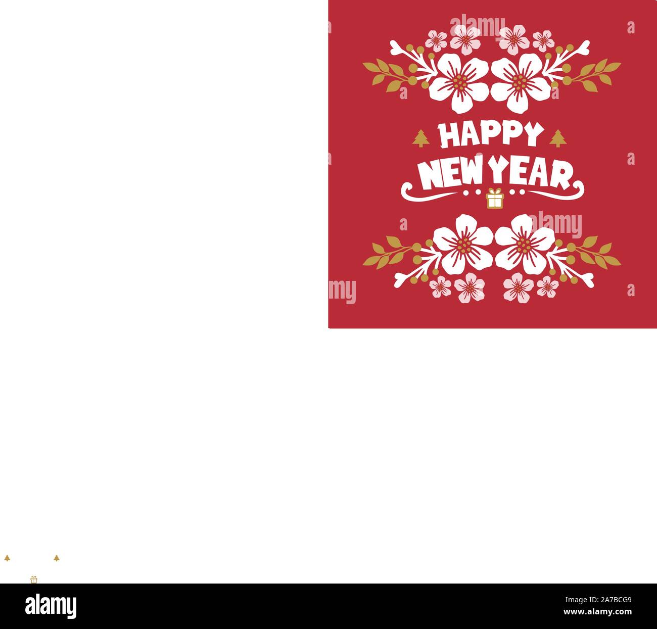 Template for greeting card happy new year, with decorative element of ...