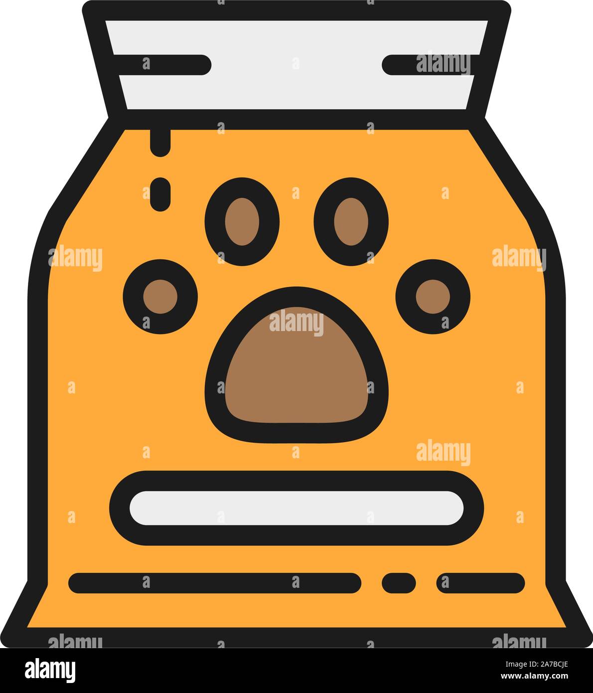 Bag with animal food flat color icon Stock Vector Image & Art - Alamy