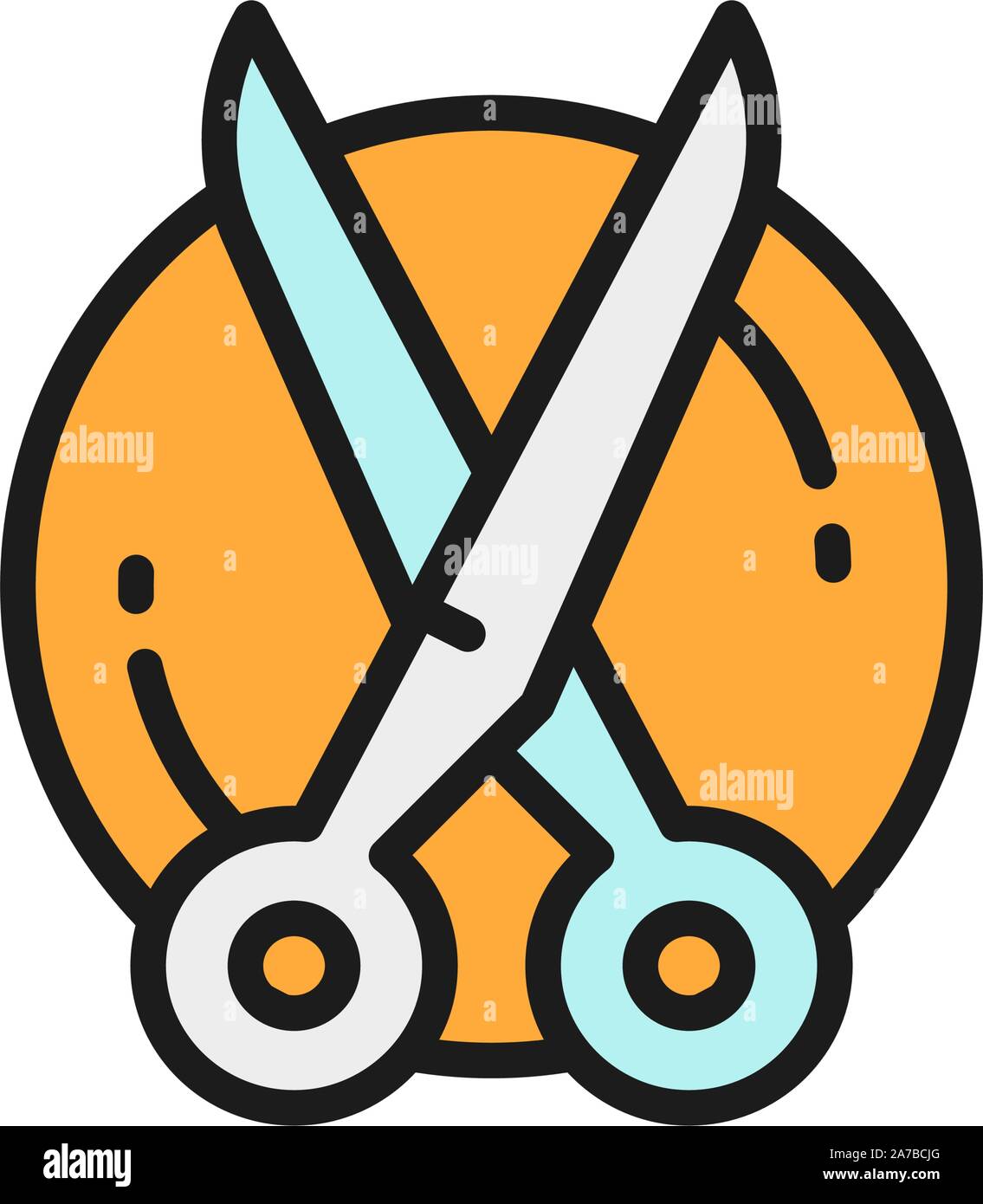 Vector grooming tools, scissors flat color icon Stock Vector Image ...