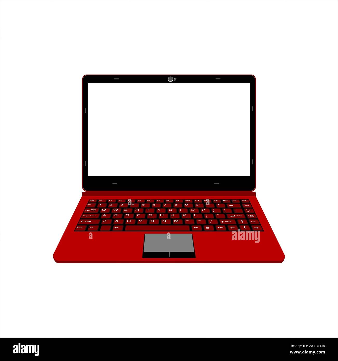 red color laptop vector illustration Stock Photo - Alamy