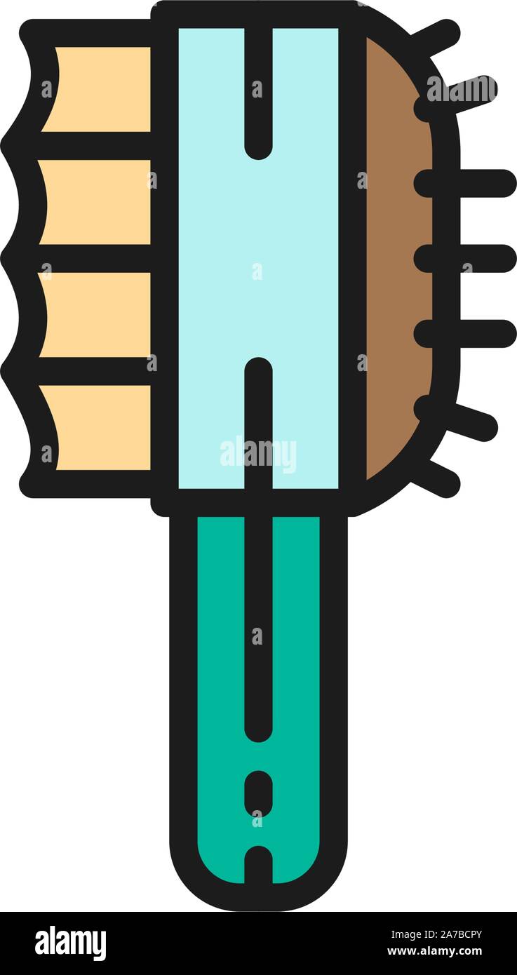 Grooming tools, comb for wool flat color icon Stock Vector Image & Art ...