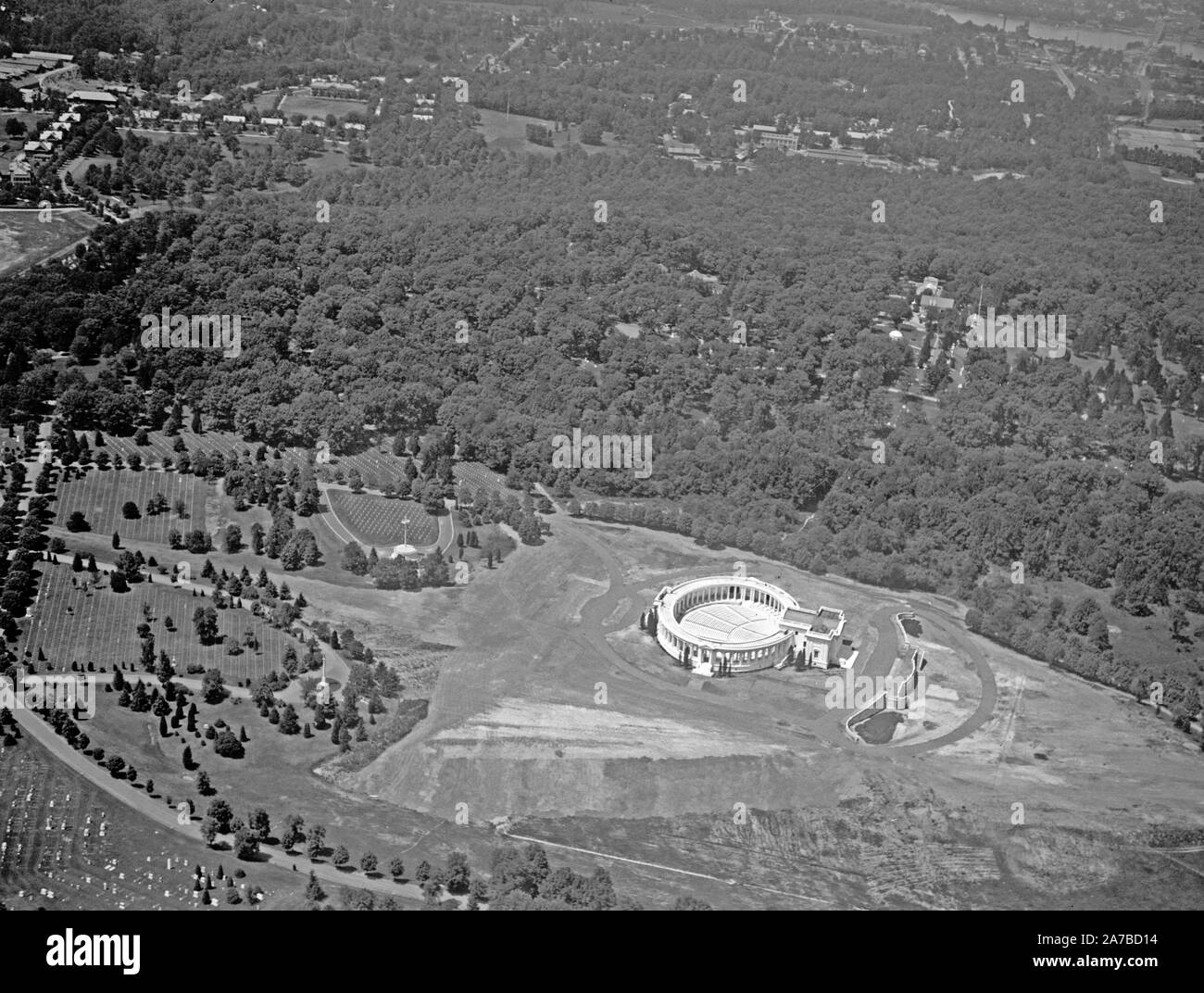 Washington D.C. History - Arlington National Cemetery aerial view ca ...
