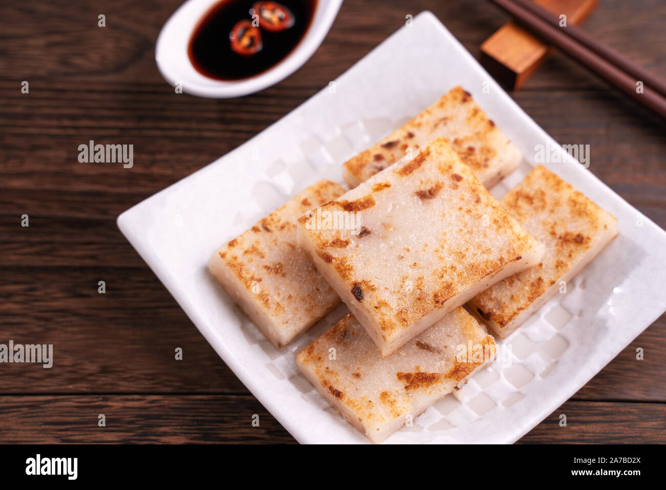 Delicious turnip cake, Chinese traditional local dish radish cake in ...