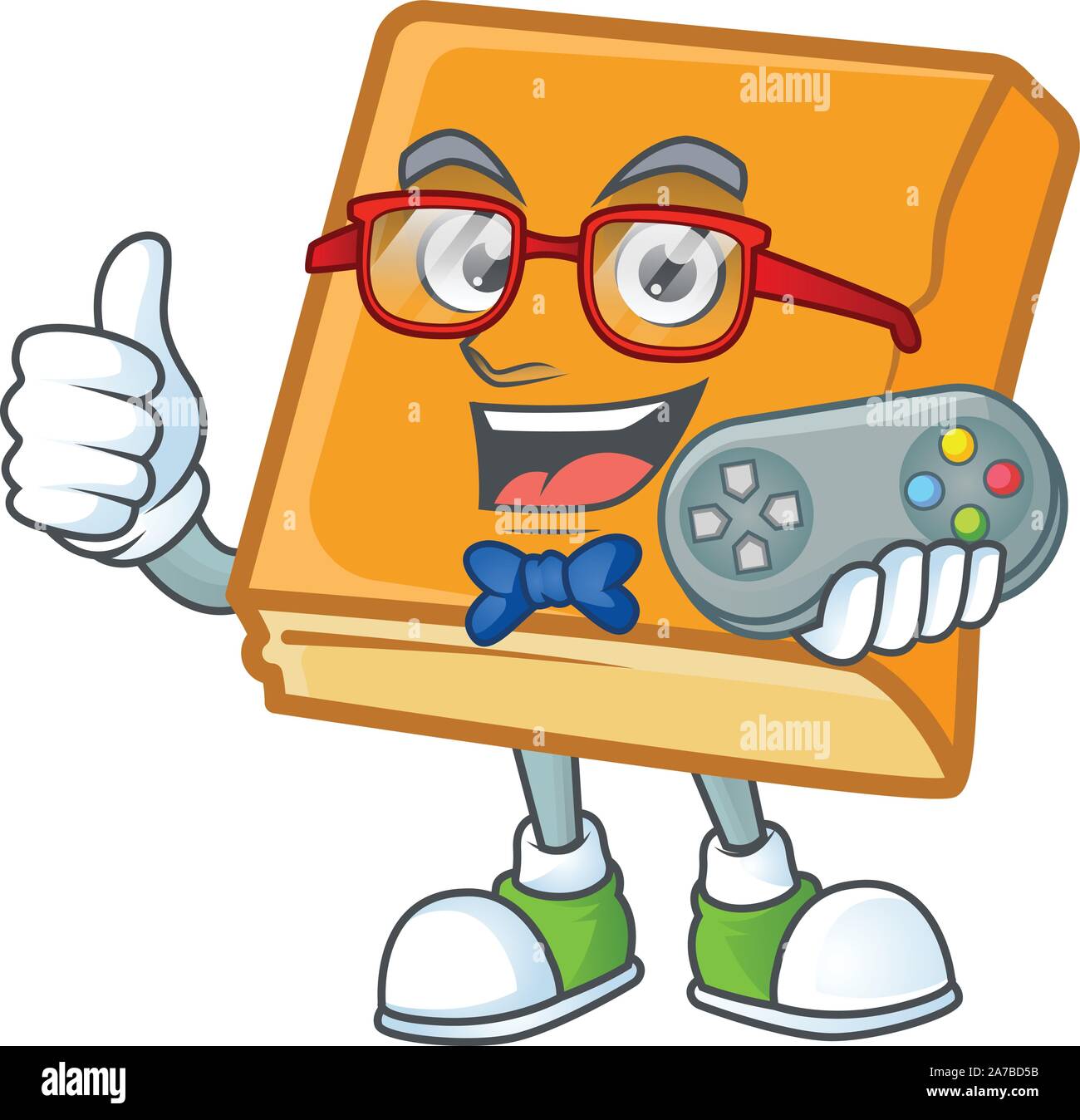 cornbread with holding gamer mascot on white background Stock Vector ...