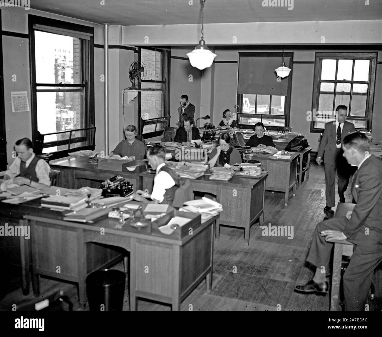 Secretarial stenographic pool ca. 1937 Stock Photo - Alamy