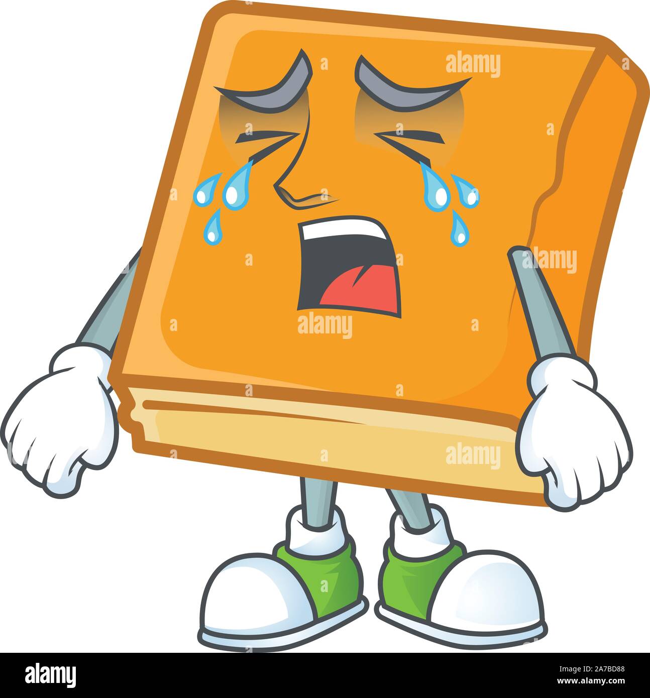 cornbread with crying mascot on white background Stock Vector Image ...