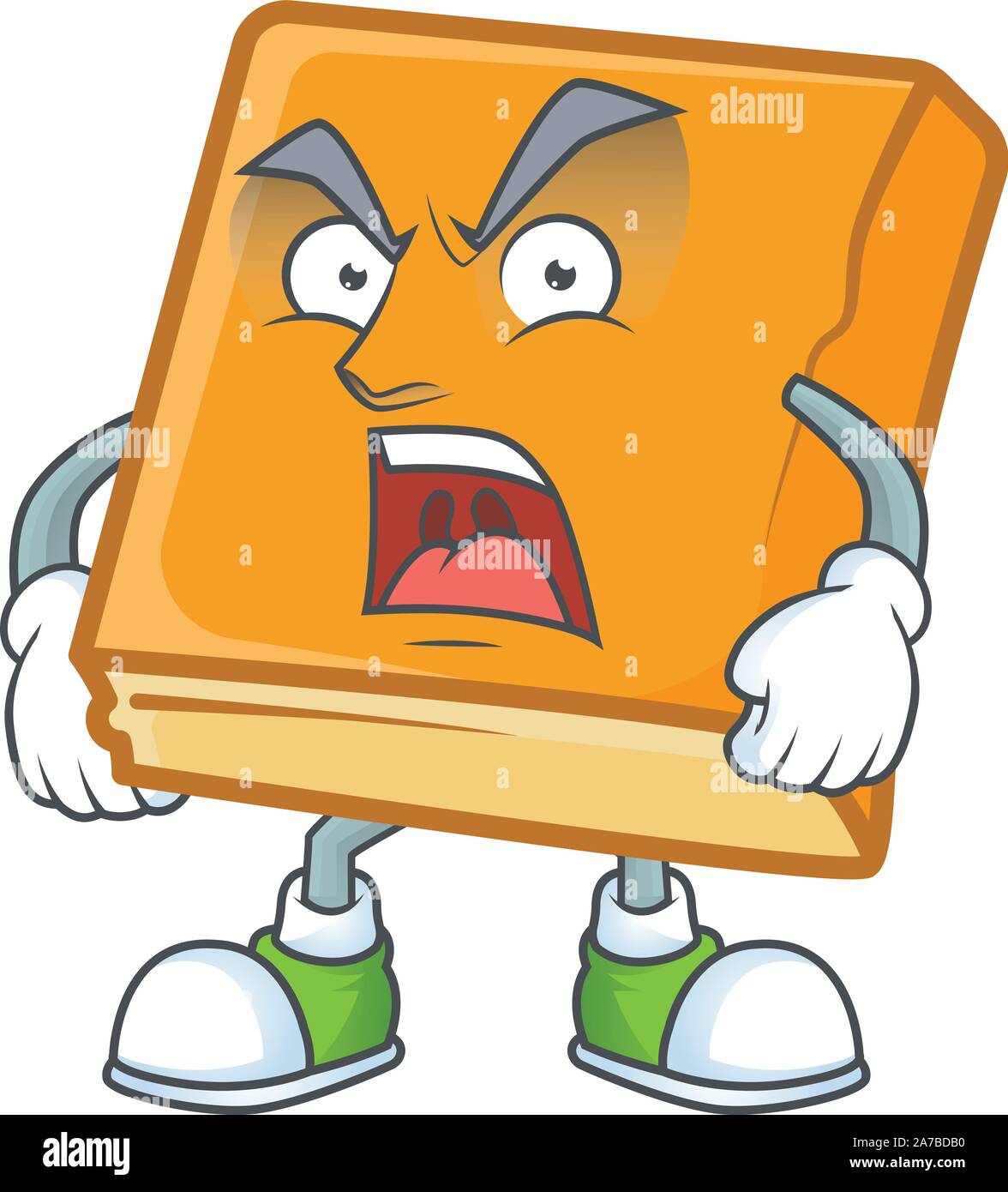 cornbread with angry mascot on white background Stock Vector Image ...