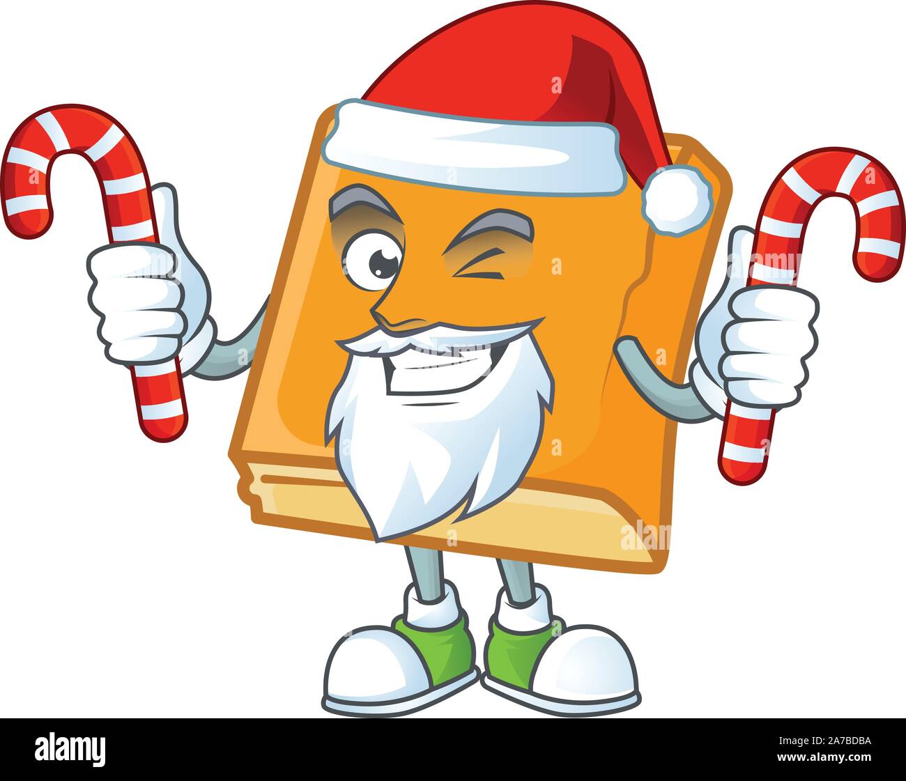 cornbread in the cartoon character santa bring candy shape Stock Vector ...
