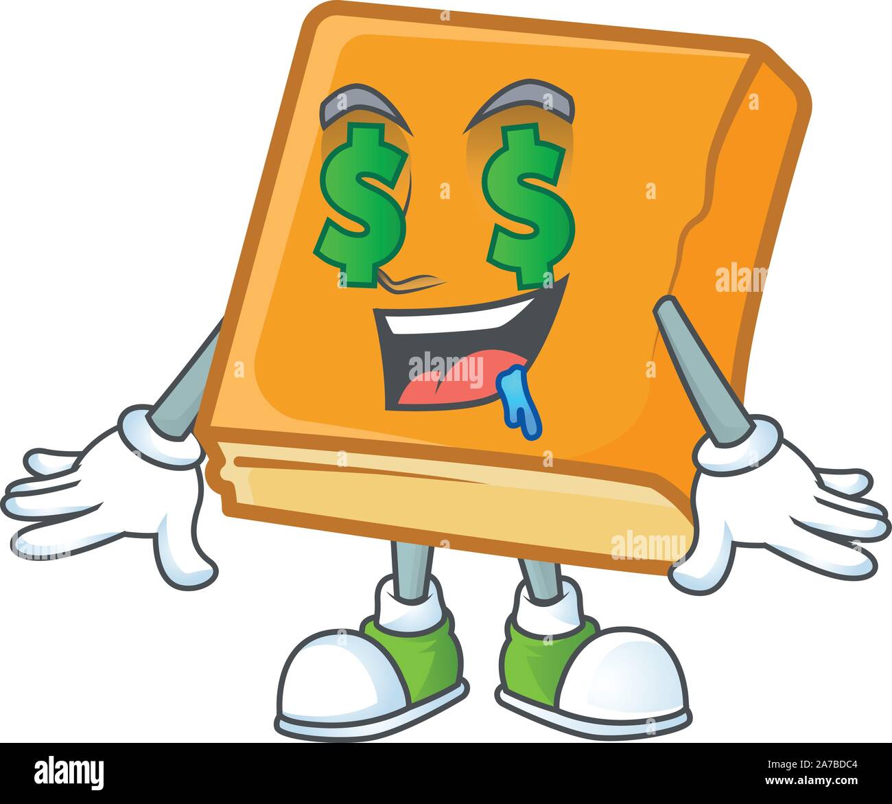 cornbread in the cartoon character money eye shape Stock Vector Image ...