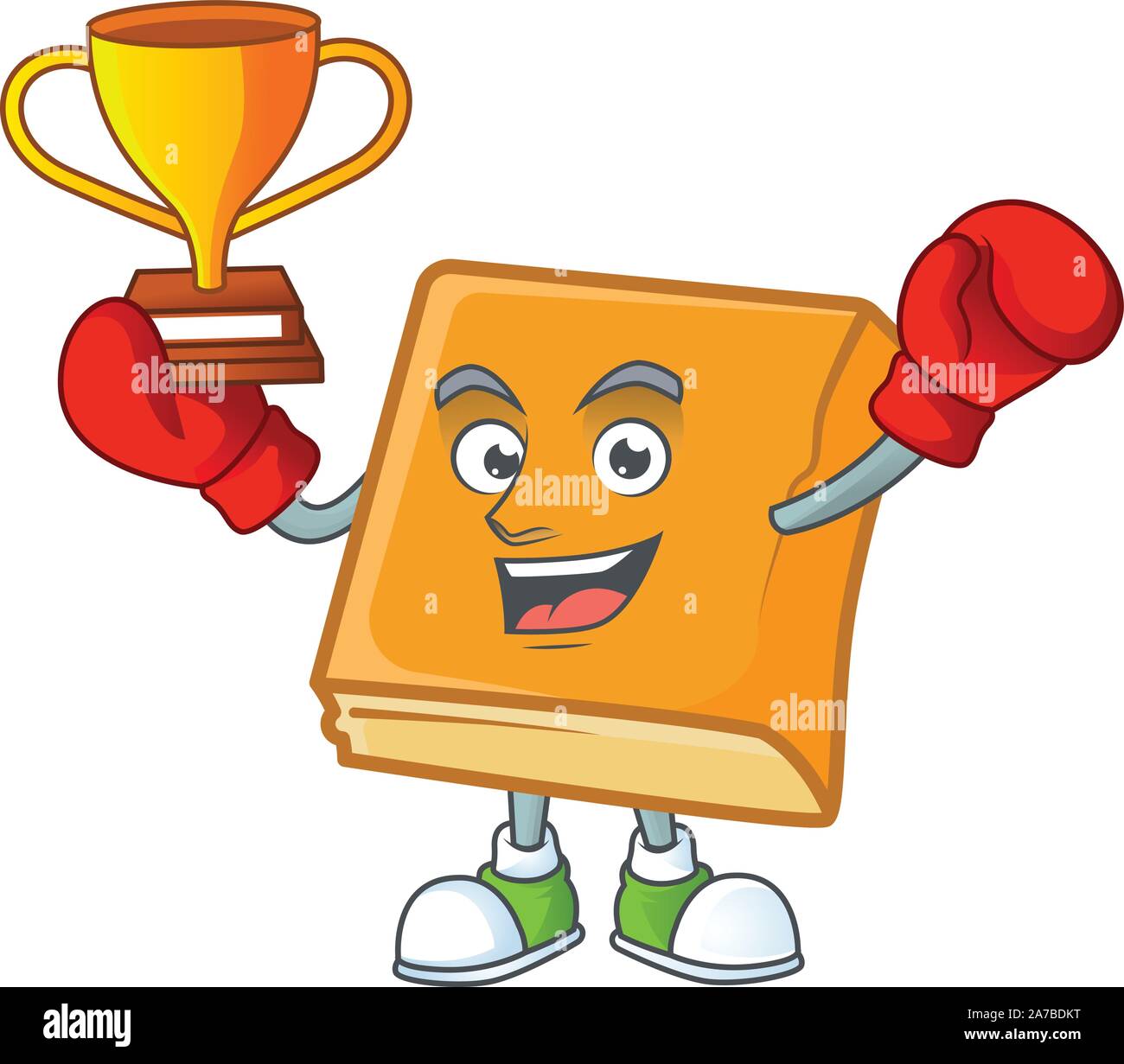 cornbread in the cartoon character boxing winner shape Stock Vector ...