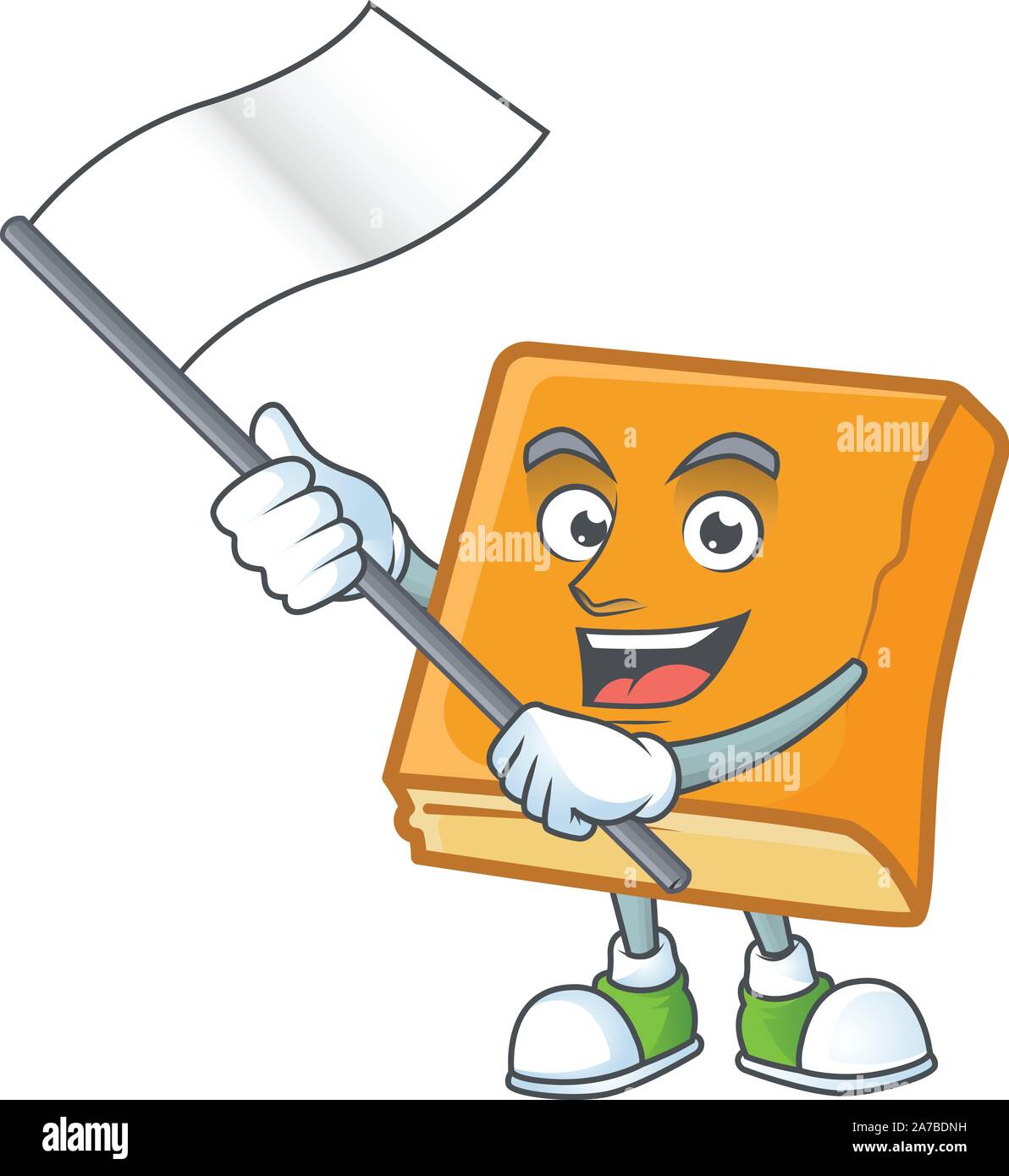 cornbread in the cartoon character bring flag shape Stock Vector Image ...