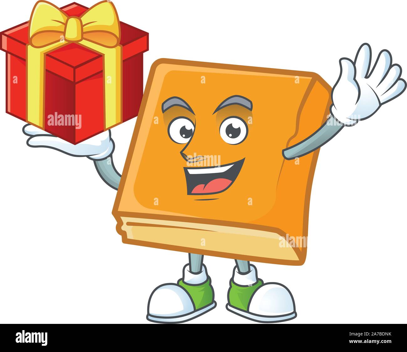 cornbread in the cartoon character bring gift shape Stock Vector Image ...