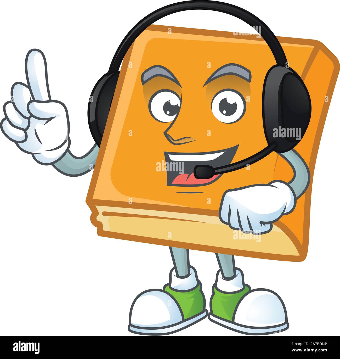 cornbread in the cartoon character with headphone shape Stock Vector ...