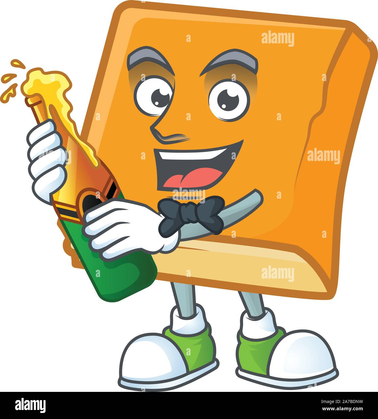 cornbread in the cartoon character bring beer shape Stock Vector Image ...