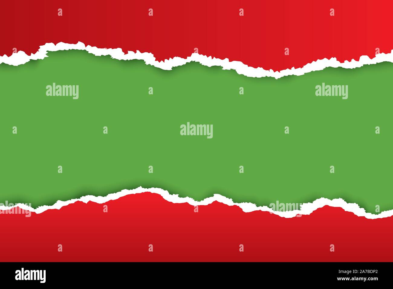 Christmas red ripped paper background with green color place for your ...