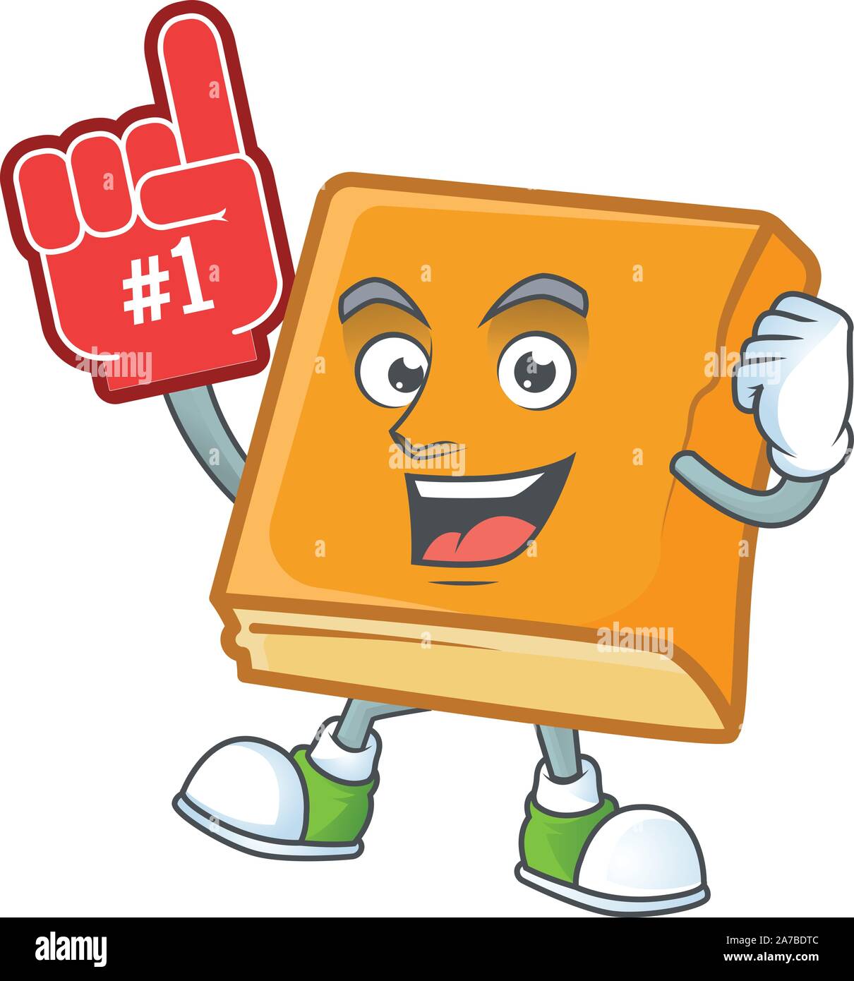 cornbread in the cartoon character foam finger shape Stock Vector Image ...