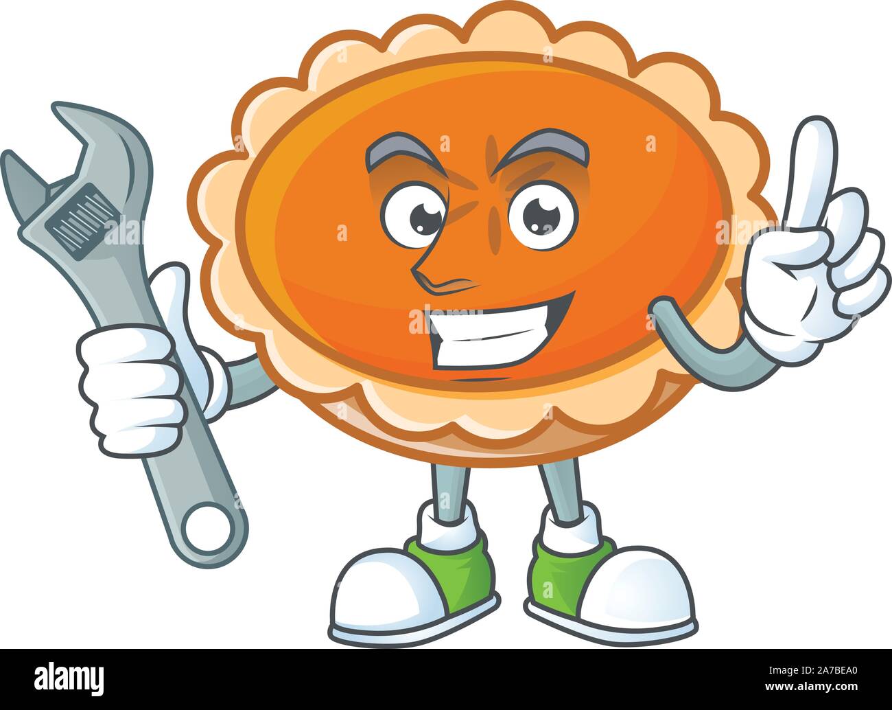 orange pie in the character with mechanic Stock Vector Image & Art - Alamy