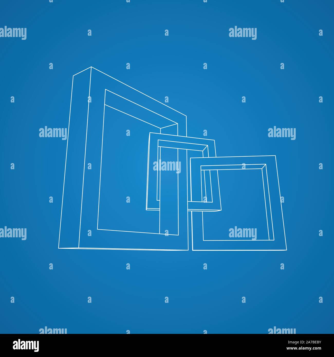 Three rectangular 3D frames blueprint Stock Vector Image & Art - Alamy