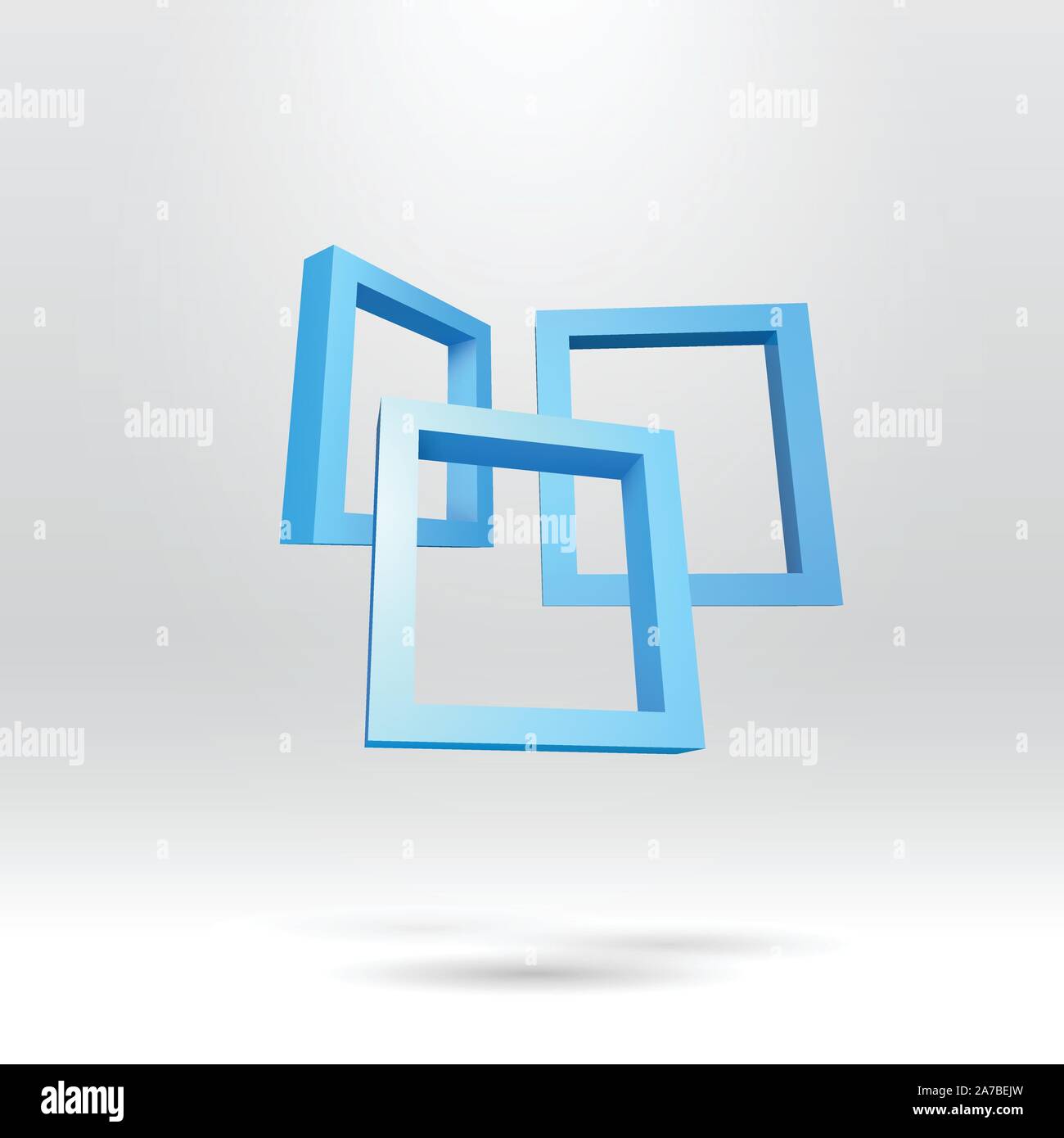Three blue rectangular 3D frames Stock Vector Image & Art - Alamy