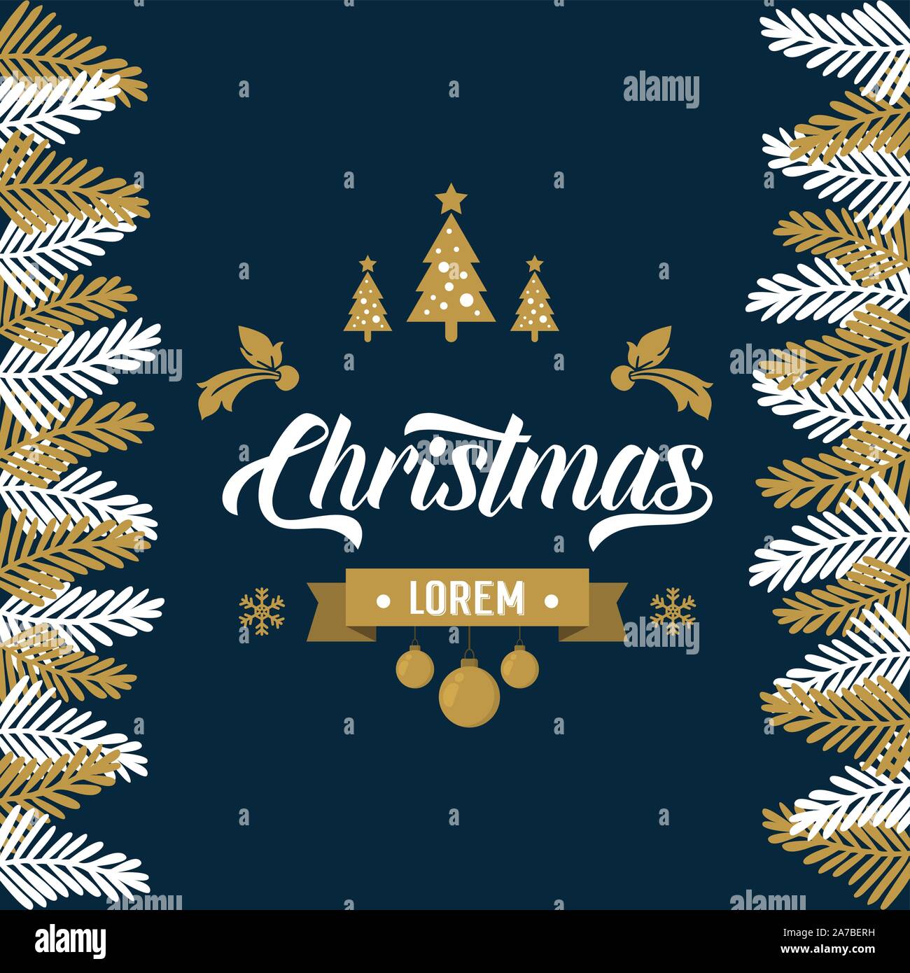 Abstract christmas template, with design leaf flower frame. Vector ...