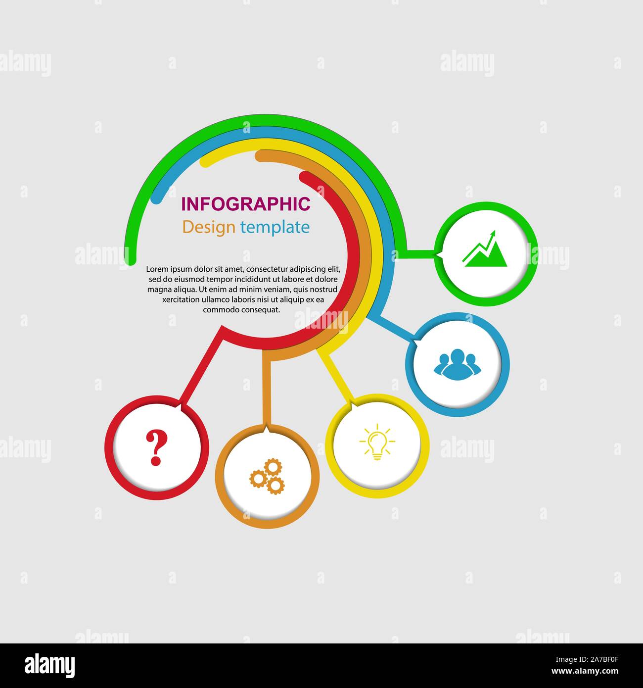 Infographic template for use in illustrating a workflow, diagram ...