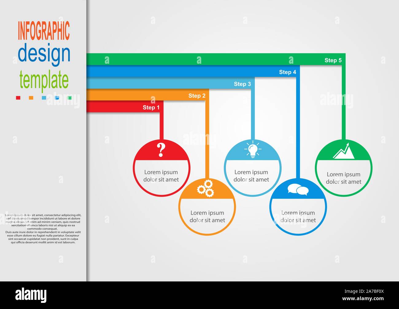Infographic template for use in illustrating a workflow, diagram ...