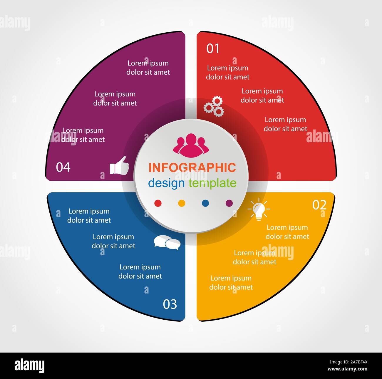 Infographic template for use in illustrating a workflow, diagram ...