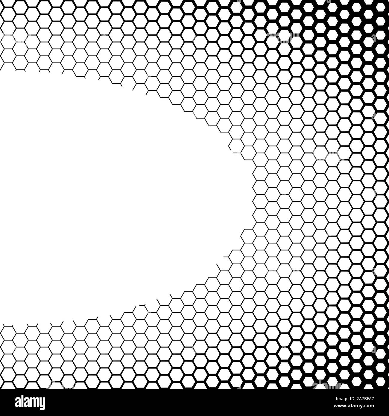 Background with gradient of black and white hexagons Stock Vector Image ...