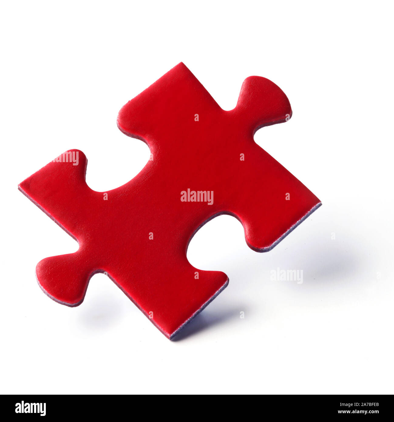 Red Jigsaw Puzzle Piece Isolated On White Stock Photo - Alamy