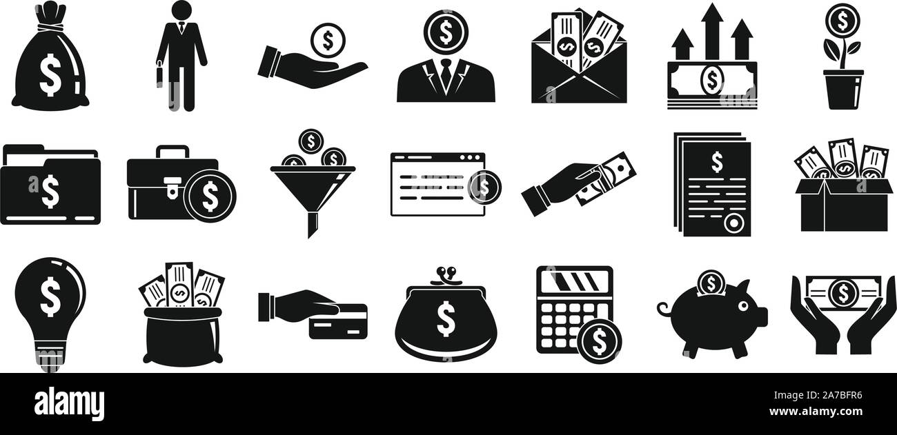Investor icons set. Simple set of investor vector icons for web design ...