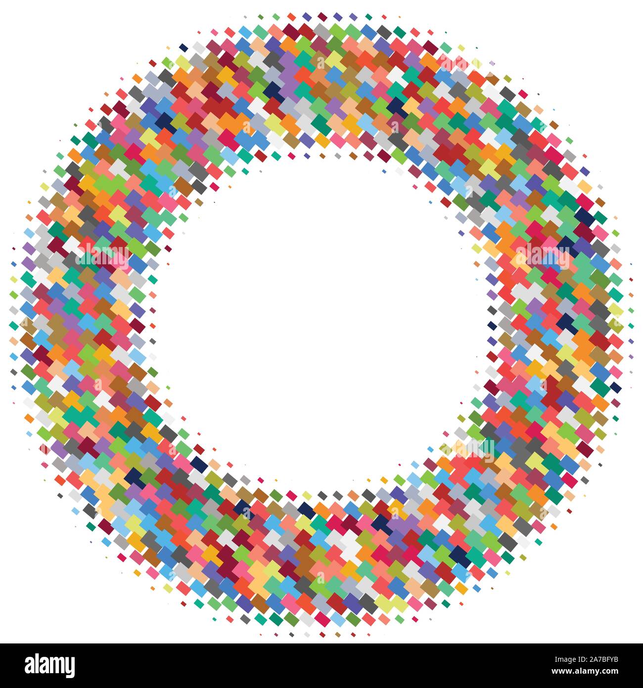 Flat colored ornament with retro halftone styled rectangles Stock ...