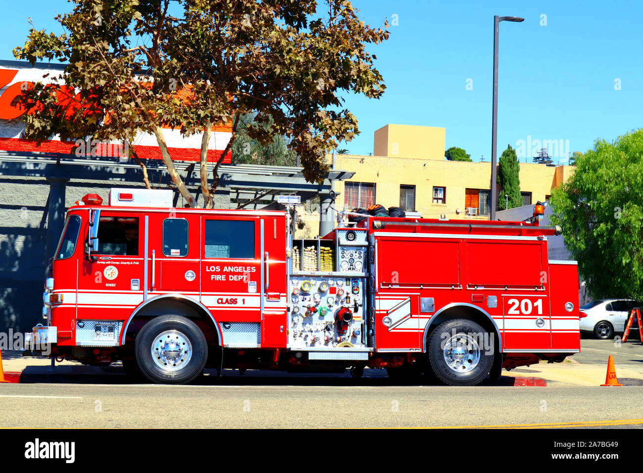 LAFD Los Angeles Fire Department Truck Stock Photo - Alamy