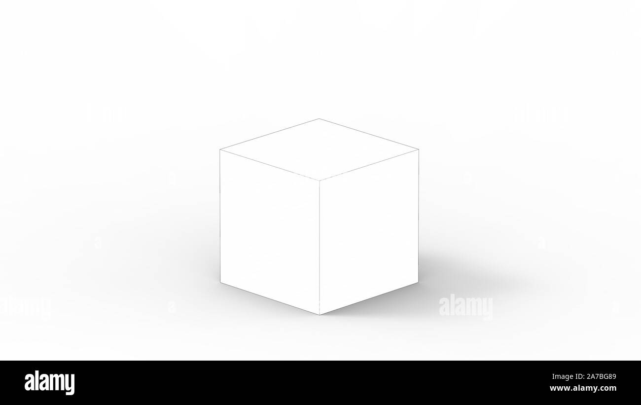 3d rendering of a cube box square isolated in a white studio enviroment ...