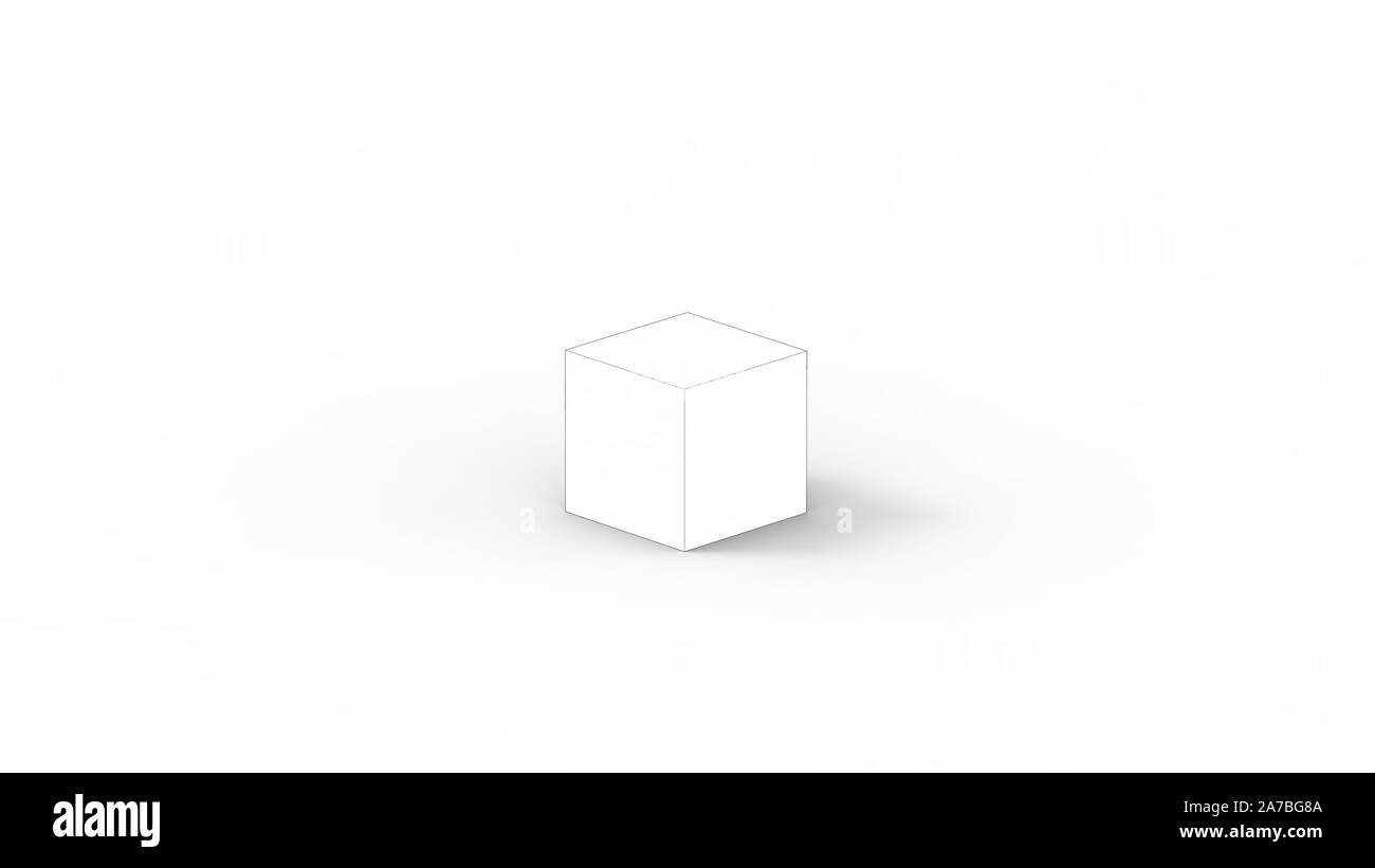 3d rendering of a cube box square isolated in a white studio enviroment ...