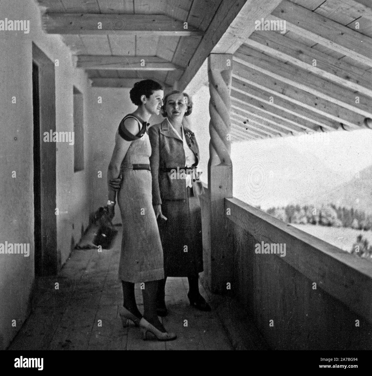Eva Braun Collection (album 3) - Two women standing and talking late ...