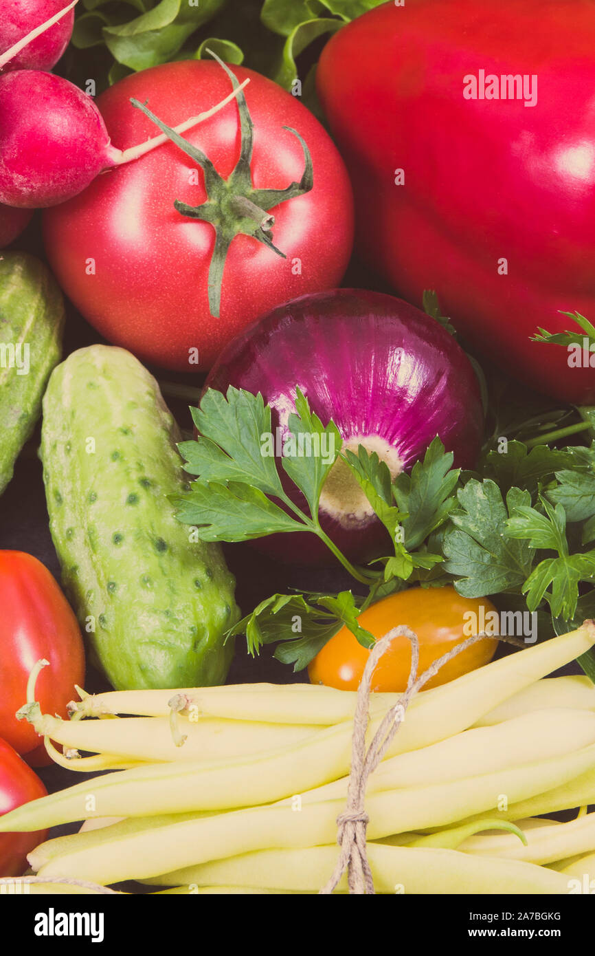 Fresh ripe vegetables as food as source natural vitamins. Healthy ...